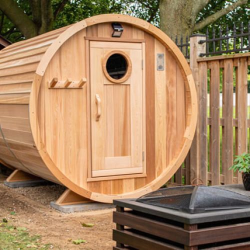Knotty Cedar Barrel Sauna | Great Bay